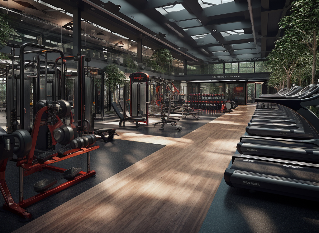 How much space is required for a commercial gym?